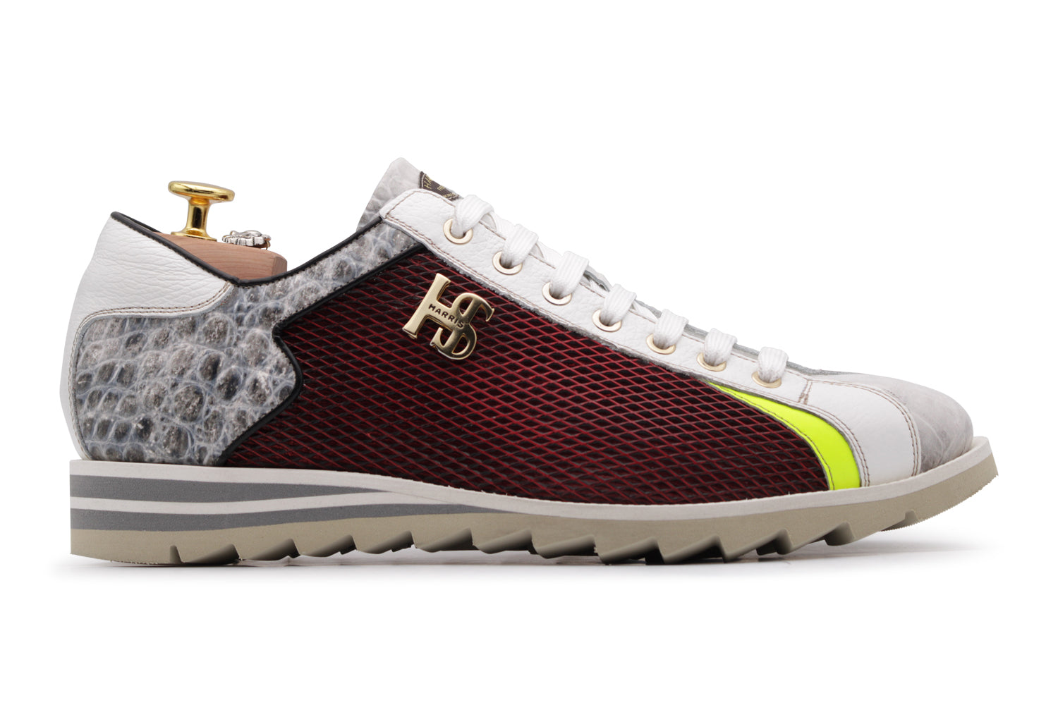 Traforato effect leather sneakers and crocodile printing – Harris Shoes ...